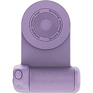 Magnetic Camera Handle Bluetooth Bracket, Magnetic Handle Photo Stand, Selfie Phone Camera Grip (No Wireless Charge, Purple)