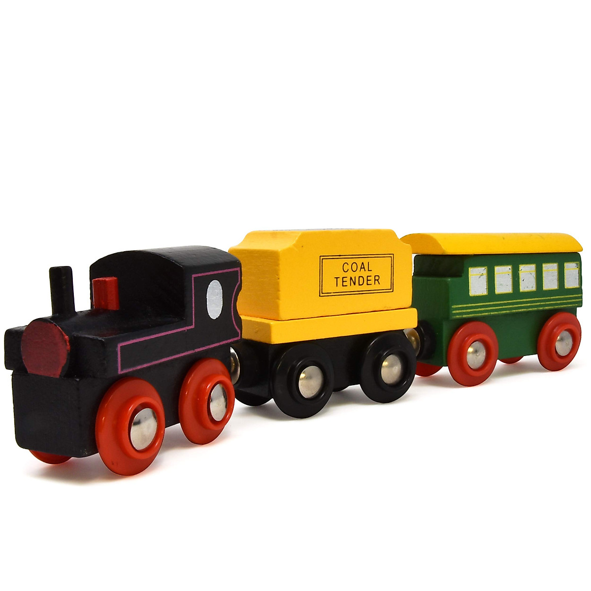 Number 1 in Gadgets Wooden Train Cars - 9 Piece Collection of Magnetic Trains and Wood Engine and Vehicles Compatible with All Major Brands, A Deluxe Railway Set for Toddlers Kids Boys and Girls