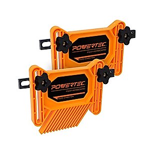 POWERTEC 71393 Dual Universal Featherboards for Multi-Functional Woodworking w/Flex and Miter Lock System – 2 Pack (Double Stack Edition)
