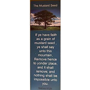 ( Pack of 50 ) The Mustard Seed Bookmarks Large Print Inspirational Christian