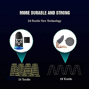 NEW Mobile Game Controller Finger Sleeve Sets [6 Packs],Anti-Sweat Breathable Touchscreen Gaming Finger Sleeve for Mobile Phone Games for PUBG/Mobile Legends/Knives Out (Blue 2)