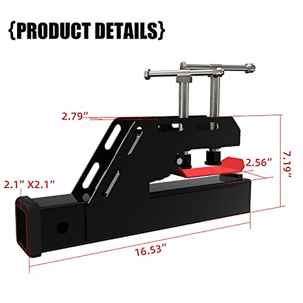 RbhAuto Clamp on Trailer Hitch Receiver, Upgraded Non-Slip 2" Ball Mount Adapter for Tractor Bucket Kubota Deere Bobcat