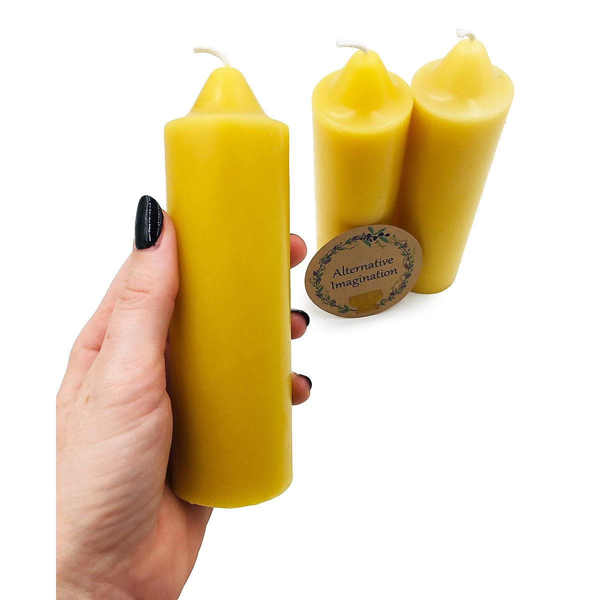 3 Pack Emergency Candles Made from Pure Beeswax. Slow Burn time for Hurricanes, Power outages, and More.