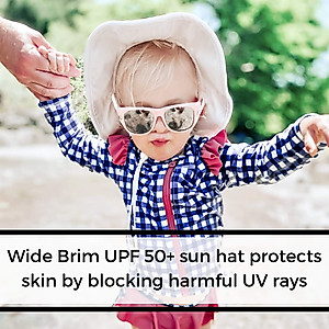 SwimZip Wide Brim Sun Hat | UPF 50+ Protection for Baby, Toddler, and Kids White