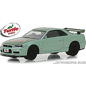 GreenLight 1/64 2000 Nissan Skyline GT-R (R34) - Two-Tone Green - Turtle Wax 30017 [Shipping from Canada]