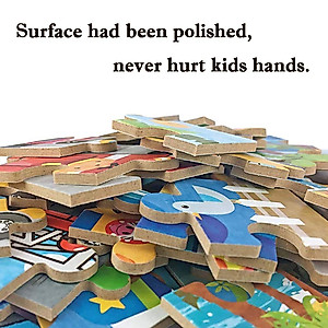 Wooden Jigsaw Puzzles Set for Kids Age 2-6 Year Old 30 Piece Colorful Wooden Puzzles for Toddler Children Learning Educational Puzzles Toys for Boys and Girls (4 Puzzles)