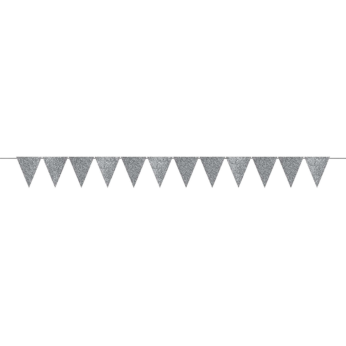 Amscan Large Paper Pennant Banner - 1 Pc, Sparkling Silver