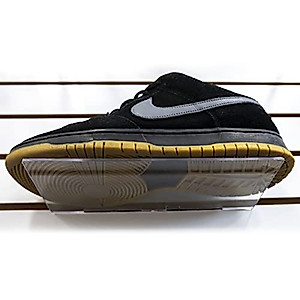 STORE FIXTURES DIRECT Clear Acrylic Slatwall Shoe Shelf, 4" D x 10" L Flat Acrylic Shoe Display Shelf, 20 Pack