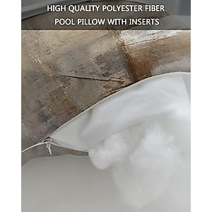 Brown Graffiti Art Outdoor Chaise Lounge Head Resting Pillows 2 Pack, Brown Grey Abstract Art Painting Waterproof Patio Furniture Pillow with Insert Adjustable Elastic Stripe for Recliner Beach Chair