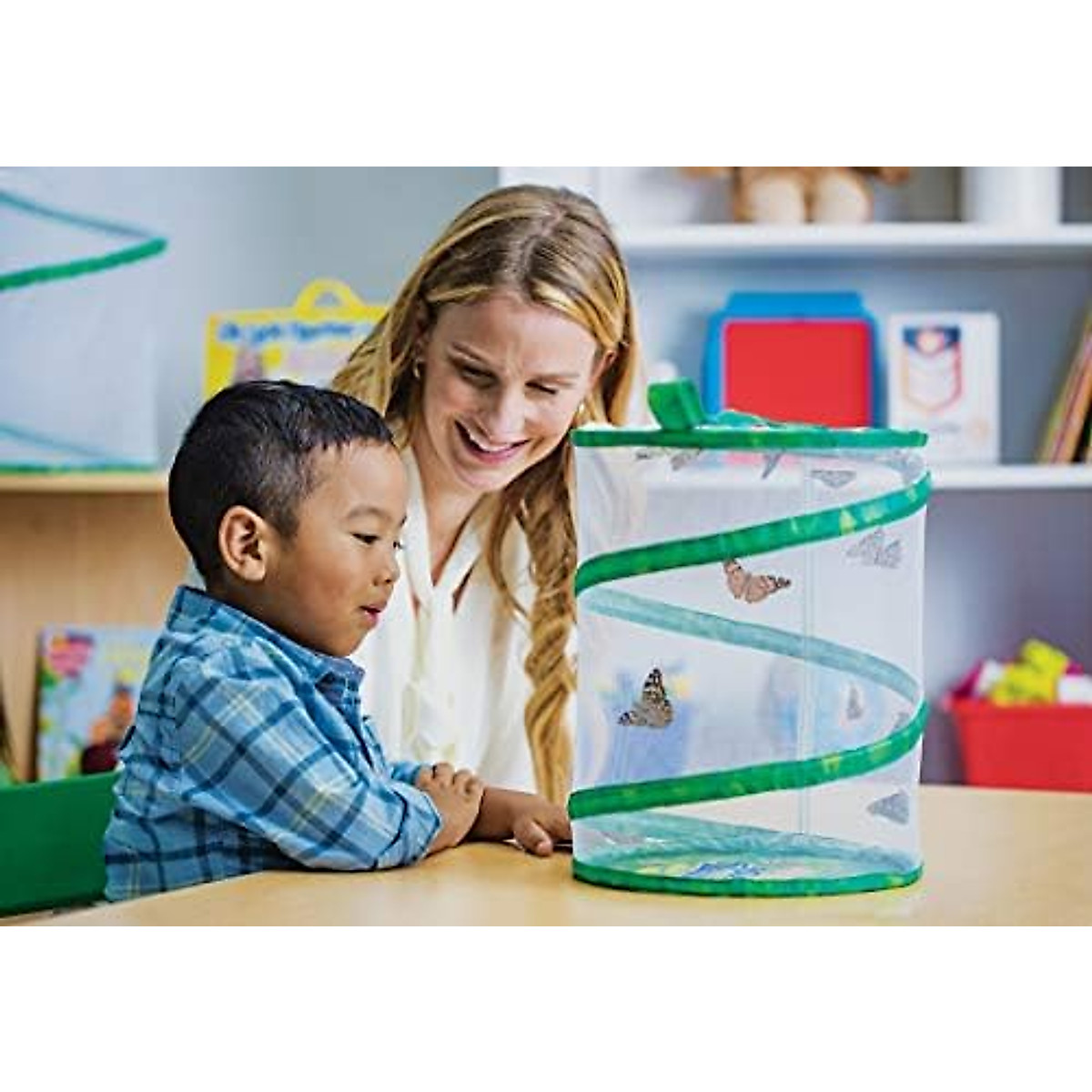 Insect Lore Butterfly Garden | 10 Live Baby Caterpillars | Habitat, STEM Journal, Chrys-A-Lids, Feeder | Raise and Release Painted Lady Butterflies