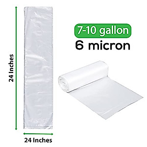 C&S Event Supply Co. Clear 7-10 Gallon Trash Bags - Un-Scented & Disposable Garbage Bags - Leak Proof & 6 Micron Thickness Plastic Bags - Trash Cans Liner for Kitchen, Bathroom & Office (200 Count)