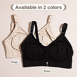 haakaa Pumping Bra Hands Free Maternity Bras for Breastfeeding Adjustable & No Underwire Breast Pump Bra and Nursing Bras with Extra Bra Extenders & Clips Breastfeeding Essentials (Black, X-Large)
