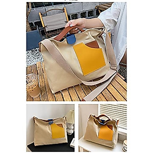 Aesthetic Hobo Bags for Women, Crossbody Canvas Shoulder Bag Totes Handbags for College, Shopping, Travel, Work (Khaki,One Size)