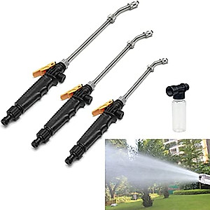 2in1 High Pressure Washer Handheld High Pressure Power Water Metal Water High Pressure Power Garden Sprinkle For Car Washing Outdoor Gardening Patio Cleaning Windows With Foam Outdoor (A, One Size)