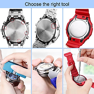 JOREST Watch Repair Kit, for Watch Battery Replacement & Watch Band Adjustment & Watch Cleaning, Watch Wrench Back Remover, Watch Case Opener, Watch Screwdriver, Watch Link Removal Tool