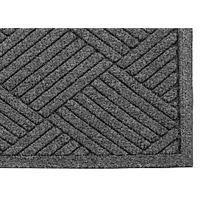 Guardian Floor Protection EGDFB030504 EcoGuard Diamond Indoor Wiper Floor Mat, Recycled Plactic and Rubber, 3" Length, 5' Width, Charcoal Black
