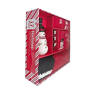 Indecor Home 17-Piece Snowman Christmas Holiday Bathroom Decoration Accessory Set | Bath Rug/Mat | Resin Soap/Lotion Pump Dispenser | Shower Curtain | 12 Resin Hooks | 2 Hand Towels | Gift Box Set