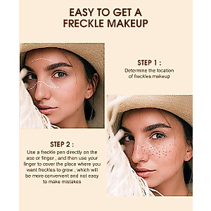 Aaiffey 2 Colors Freckle Pen Waterproof Long-lasting Quick Dry Small Spot Natural Lifelike Freckle Makeup Pen (Dark Brown+Light Brown)