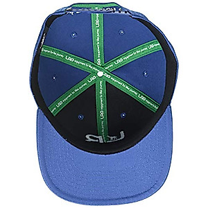 LRG Men's Lifted Research Group Logo Flat Bill Snapback Hat, White/Sapphire, One Size