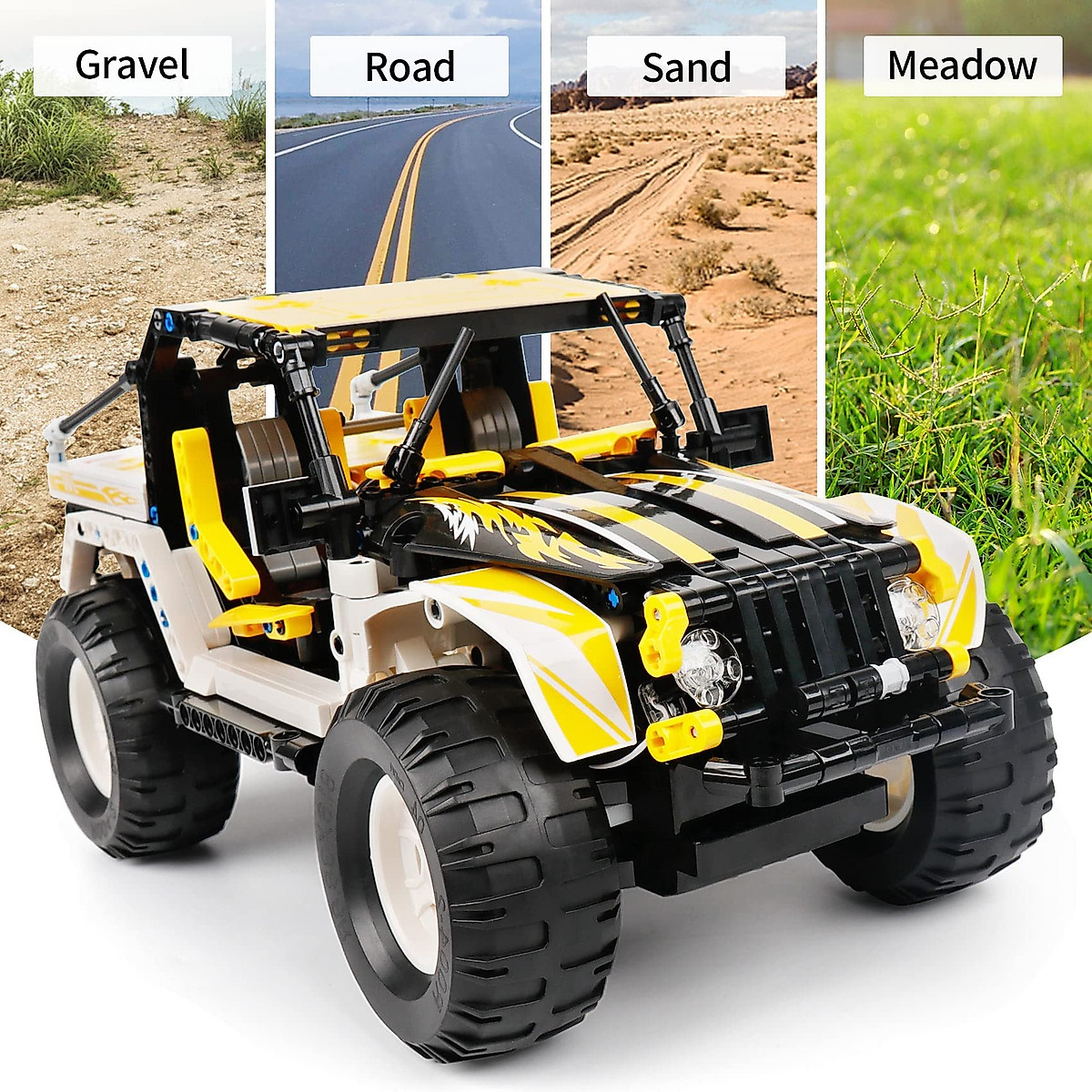 PREBOX Remote & APP Control Jeep Building Toys for Boys - Erector Sets STEM Projects for Kids Age 8-12, Birthday Gifts for Boys 6 7 8 9 10 11 12 year old