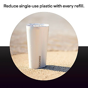 Corkcicle Marvel 24 Ounce Triple Insulated Stainless Steel Travel Cup Tumbler with Lid and Silicone Bottom for Hot and Cold Drinks, Black Panther