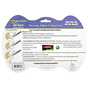 Zen Clipper Precise Safer Pet Nail Trimmer - Fully Adjustable Pet Nail Clipper for Dogs and Cats - Clips only The Amount of Nail You Chose Quick, Clean and Quiet Cut - Patented (Junior)