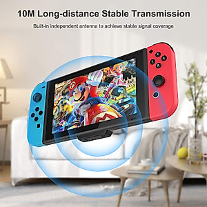 SZMDLX Bluetooth 5.0 USB-C Audio Transmitter, 3.5 mm Mic for Voice Chat Support, Plug and Play for PS5 / PS4 / Other Devices, PC, Black