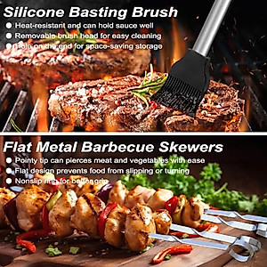 POLIGO 24PCS BBQ Tools Set Grill Accessories for Outdoor Grill Utensils Stainless Steel Grilling Tools Set for Fathers Day Birthday Present, Barbecue Accessories Kit Ideal Grilling Gifts for Men Women