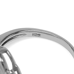 Silvershake 2.1 CT Simulated Pink Tourmaline 925 Sterling Silver Triquetra Celtic Knot Ring Size 7