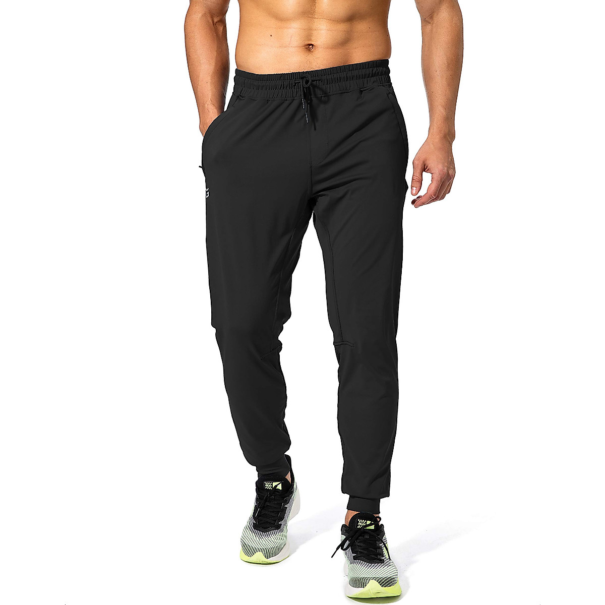 G Gradual Men's Sweatpants with Zipper Pockets Athletic Pants Traning Track Pants Joggers for Men Soccer, Running, Workout(Black,XL)