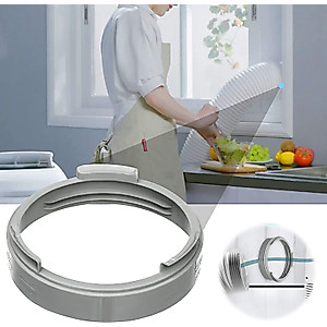 5.9 inch / 6 inch Portable Air Conditioner Exhaust Hose Coupler with Package Plate Window Adapter Tube Adapter Exhaust Hose Connector for Portable Air Conditioner (5.9'' Round mouth white)