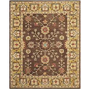SAFAVIEH Anatolia Collection Area Rug - 9' x 12', Brown & Gold, Handmade Traditional Oriental Wool, Ideal for High Traffic Areas in Living Room, Bedroom (AN562A)
