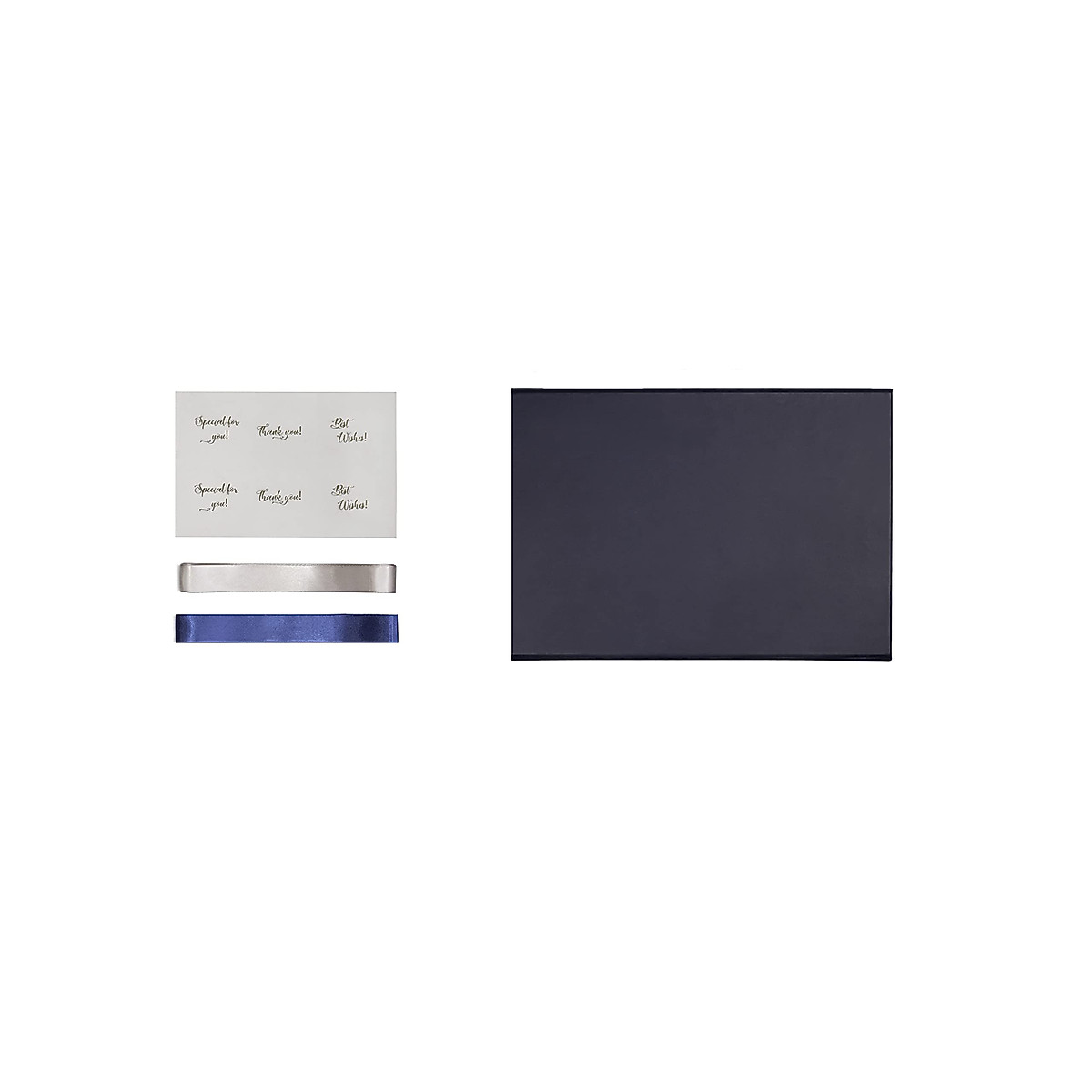 SKETCHGROUP Navy Blue Gift Box with 2 Ribbons for Luxury Packaging-Magnetic Closure- Sturdy-Foldable-Keepsake box (A5 SIZE)