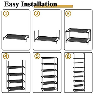Z&L HOUSE 10 Tier Shoe Rack Tall, Sturdy Free Standing Narrow Shoe Stand, Store 20-24 Pairs of Shoes, Stackable Shoe Organizer Storage Shelf for Entryway to Increase The Use of Space