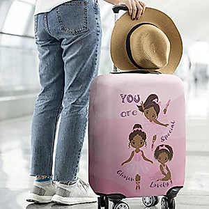 Xidingyue African American Ballerinas Thick Trolley Luggage Protective Cover Ballerina girl Elastic Suitcase Cover Fit 22-24 Inch Luggage