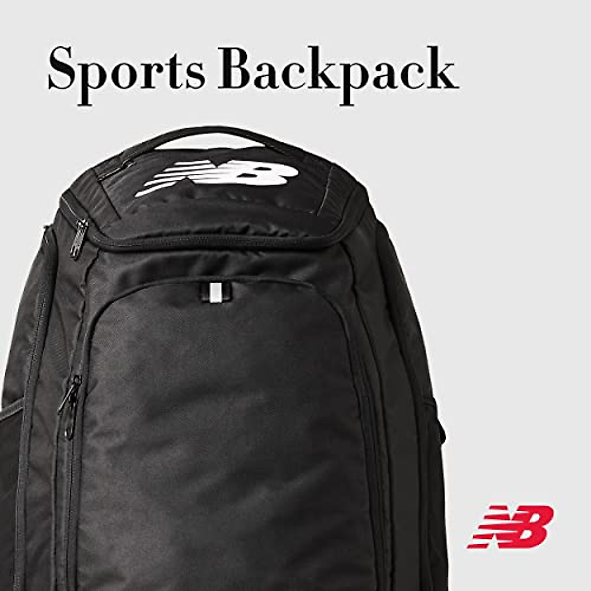 New Balance Sports Backpack, Team Travel Gym Bag for Men and Women, Black, One Size
