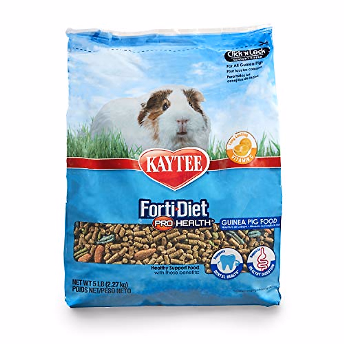 Kaytee Forti-Diet Pro Health Food for Pet Guinea Pigs, 5 Pound