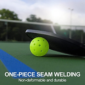 Montela Pickleball Balls 6/12 Pack Outdoor Indooor Pickleball Approved Official Sports Pickle Balls for Outdoor Play,40 Holes Pickleball with Net Bag,Neon Green