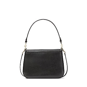 kate spade handbag for women Staci Saffiano Leather Flap Shoulder Bag, Black