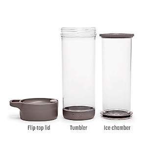 Press and Go Iced Tea Tumbler For Loose Leaf or Bagged Teas, Double Wall Travel Tea Mug with Stainless Steel Infuser, Leakproof, Dishwasher Safe
