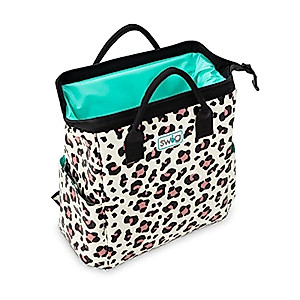 Swig Life Packi Backpack Cooler, Portable, Lightweight, Leak Proof Lining & Waterproof Beach Backpack with Padded Shoulder Straps, Magnetic Snap Pockets & New and Improved Dual Zipper (Luxy Leopard)