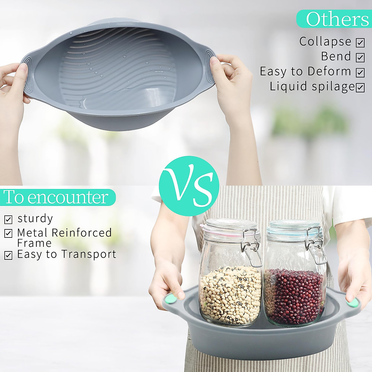 To encounter 9 Inch Silicone Round Cake Pans, 2 Pack Nonstick Silicone Baking Pans Set, Food Grade Silicone Cake Molds, with Metal Reinforced Frame More Strength