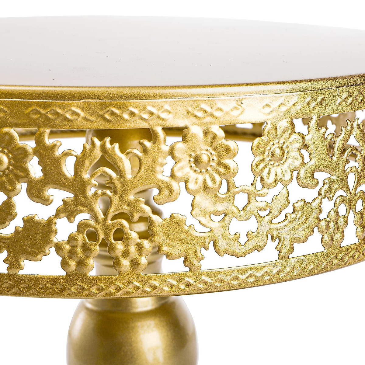 Jucoan 10 Pieces Gold Metal Cake Stand Set, Cupcake Holder Pastry Candy Fruits Serving Plate, Gold Dessert Table Stands and Trays Set for Wedding Birthday Baby Shower Bridal Party