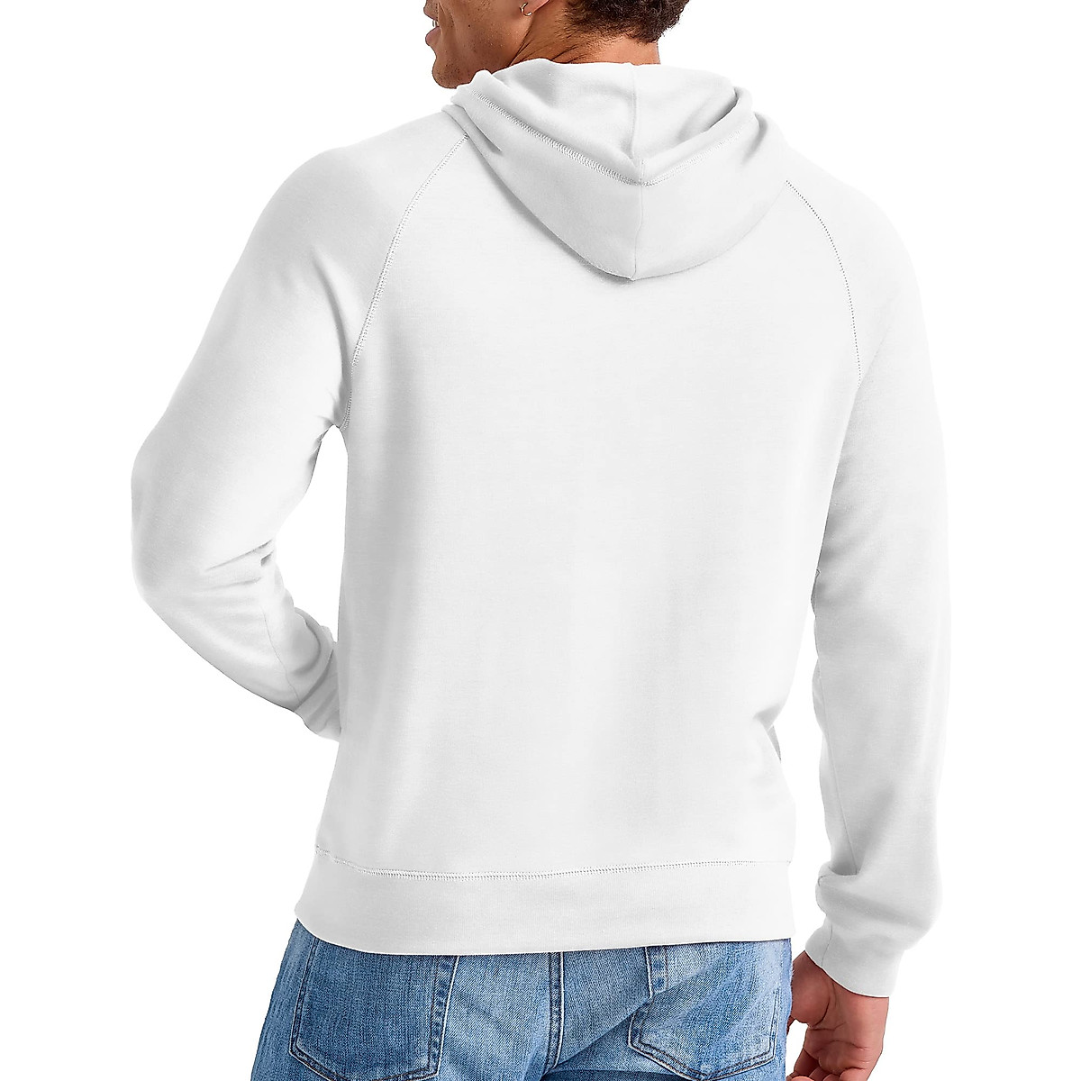 Hanes Men's French Terry Pullover Hoodie, White, Medium
