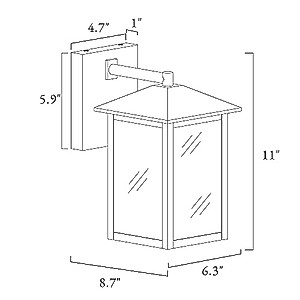 Black Outdoor Wall Lights, Farmhouse Exterior Wall Sconces Light Fixture with Clear Glass, Modern Square Waterproof Lanterns for Front Door, Entry, Porch, Patio, and Gazebo