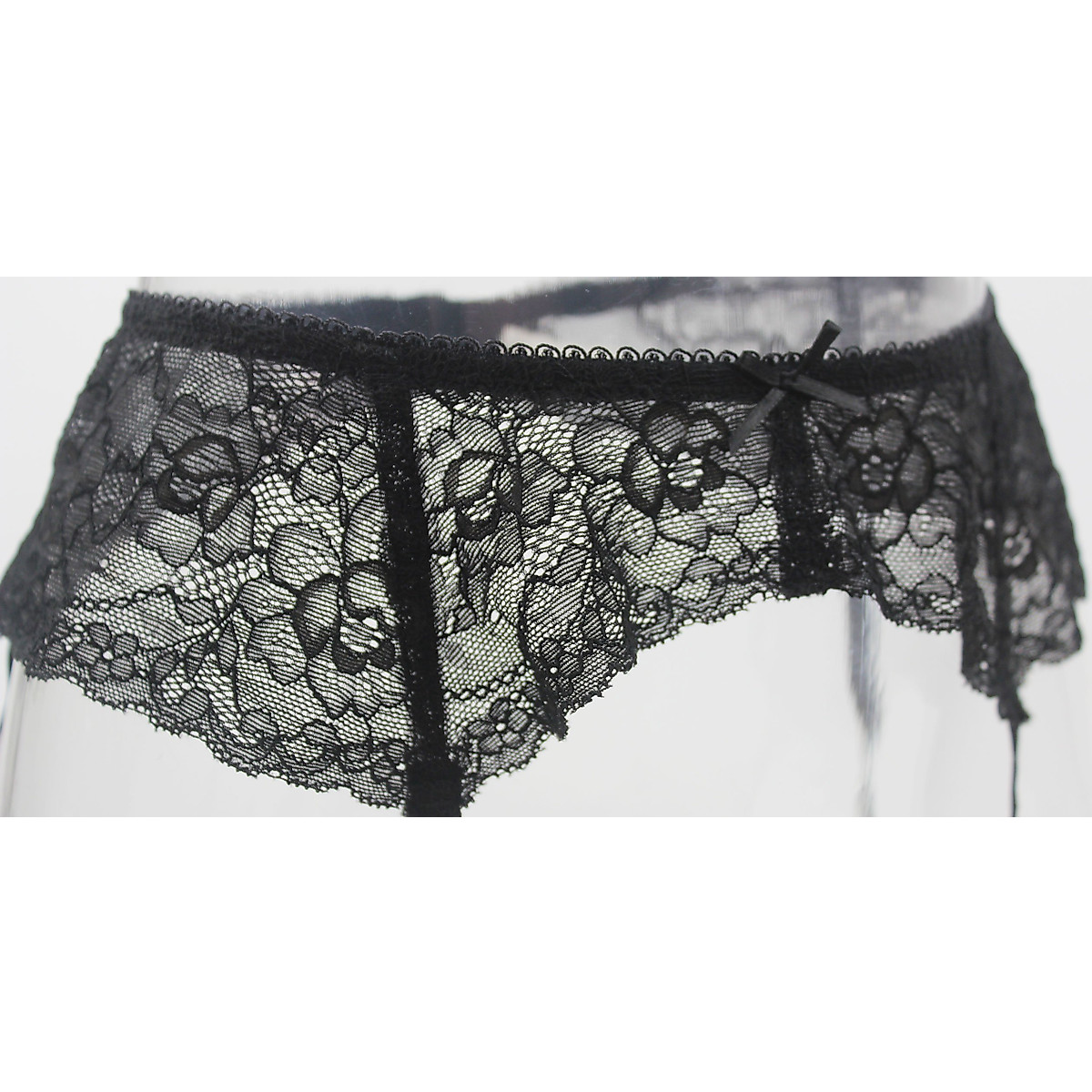 TVRtyle Black Lace Sexy Women Metal Clips Garter Belts For Stockings,Black, Small