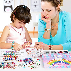 Daplibo 2024 Newest 150 Pcs Charm Bracelet Making Kit, Kids Jewelry Making Kit for Girls Toys, DIY Crystal Bracelet Set for Girls Birthday Gifts, Cool Arts and Crafts for Kids Girls Ages 6 7 8-12