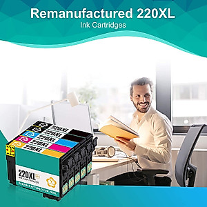 Sepeey Remanufactured Ink Cartridge Replacement for Epson 220 220XL 220 XL T220, Use with Epson WF-2760 WF-2750 WF-2630 WF-2650 WF-2660 Expression Home XP-420 XP-320 XP-424 Printer, 5 Packs