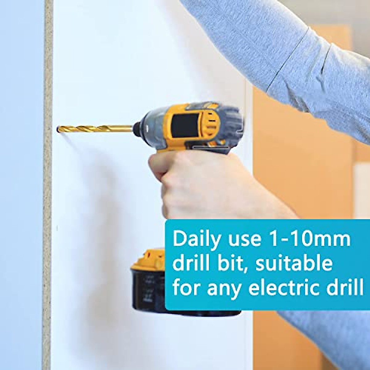 LAMPTOP Titanium Twist Drill Bit Set and Metric Metal Hss Drill Bit Set 135° Tip for Metal, Plastic, Copper, Aluminum, Wood of Small Drill Bit Set 1.5mm to 10mm, with Sturdy Case (100 Piece)