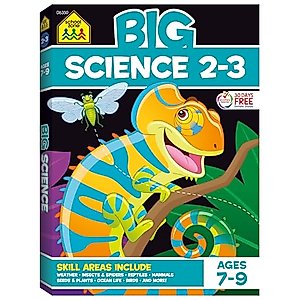 School Zone - Big Science Workbook - 320 Pages, Ages 7 to 9, 2nd Grade, 3rd Grade, Weather, Seeds, Plants, Insects, Mammals, Ocean Life, Birds, and More (School Zone Big Workbook Series)